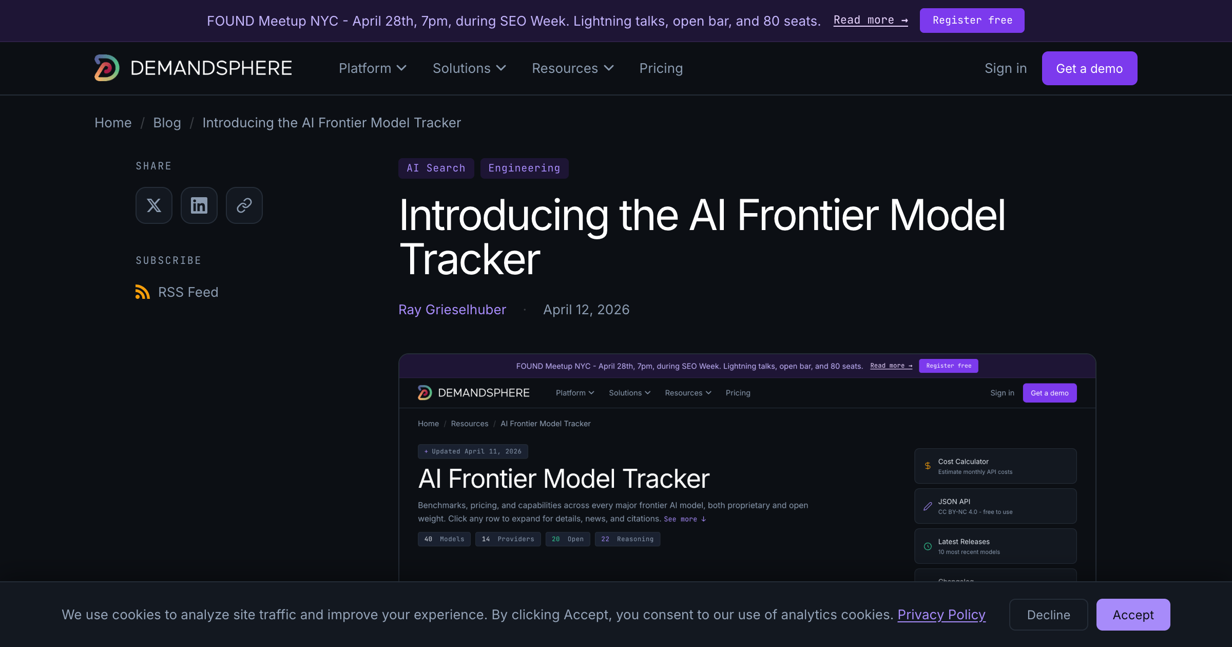 Introducing the AI Frontier Model Tracker | DemandSphere